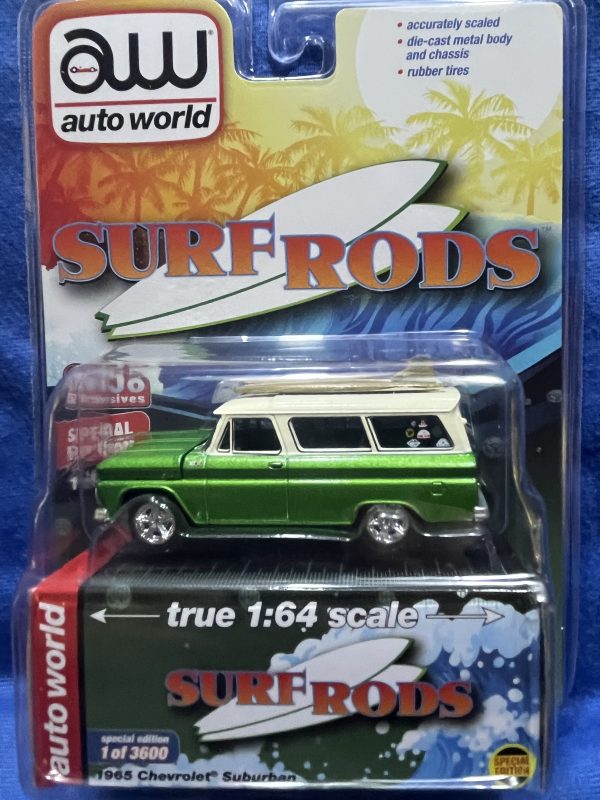 Auto World SURF RODS - 1965 Chevy Suburban - Green w/Surf Boards - Mike ...